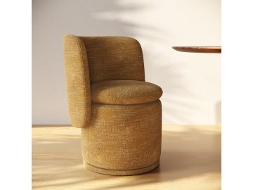 Divani Casa Norris - Modern Ivory Fabric Swivel Dining Chair