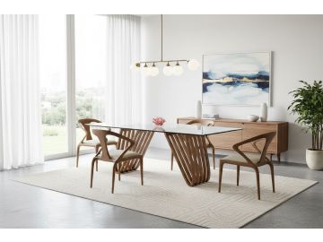 Modrest Castillo Modern Walnut Dining Table