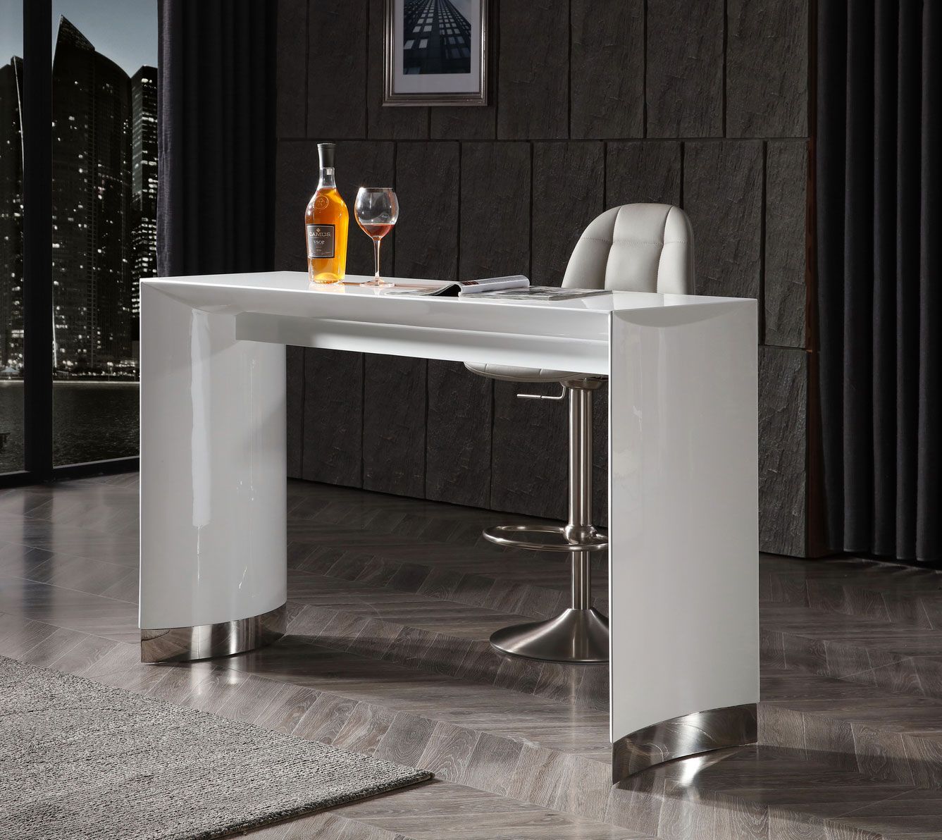 white bar table