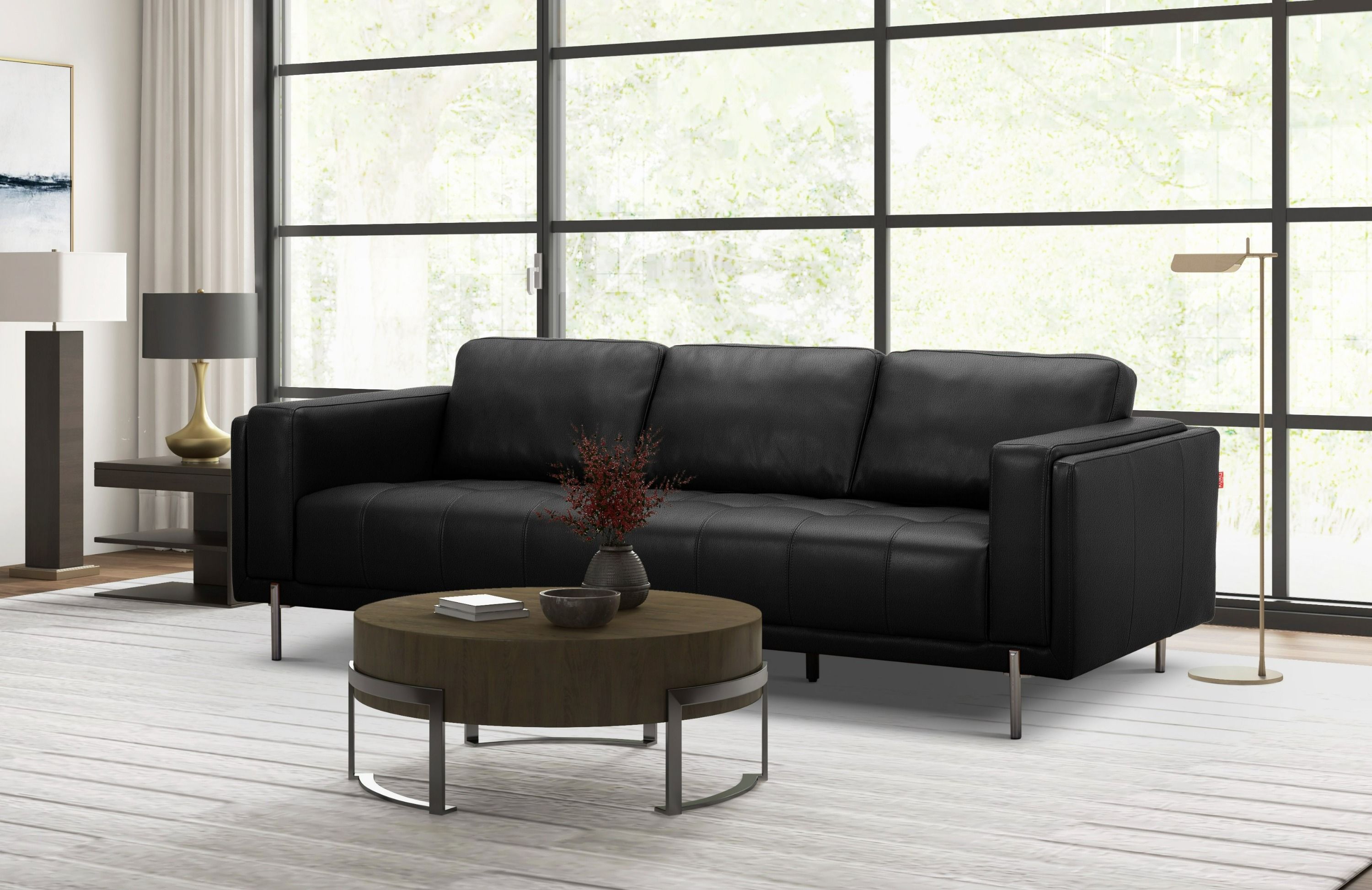 black sofa set