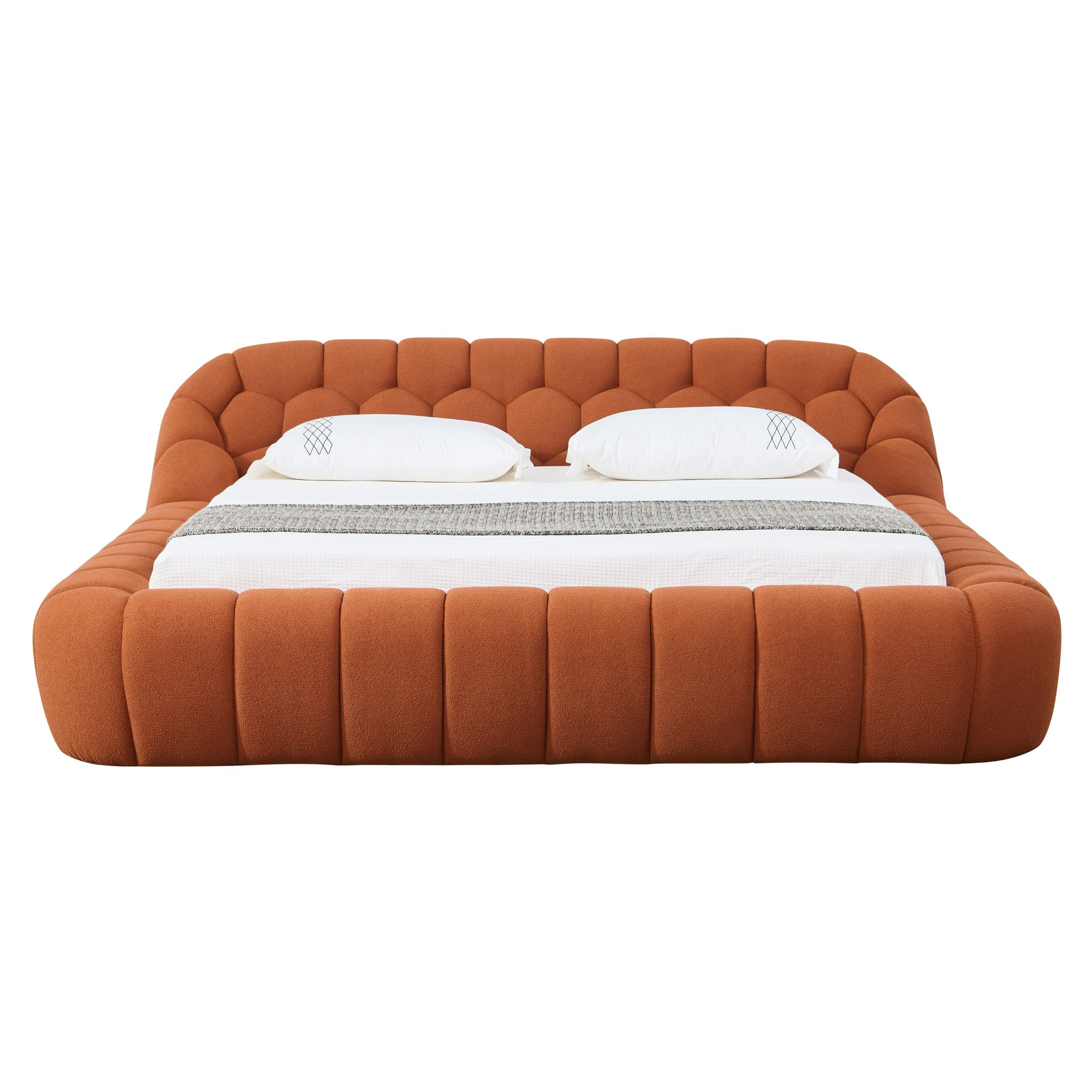 Yolonda - Modern Orange Fabric Bed - New Arrivals - Specials