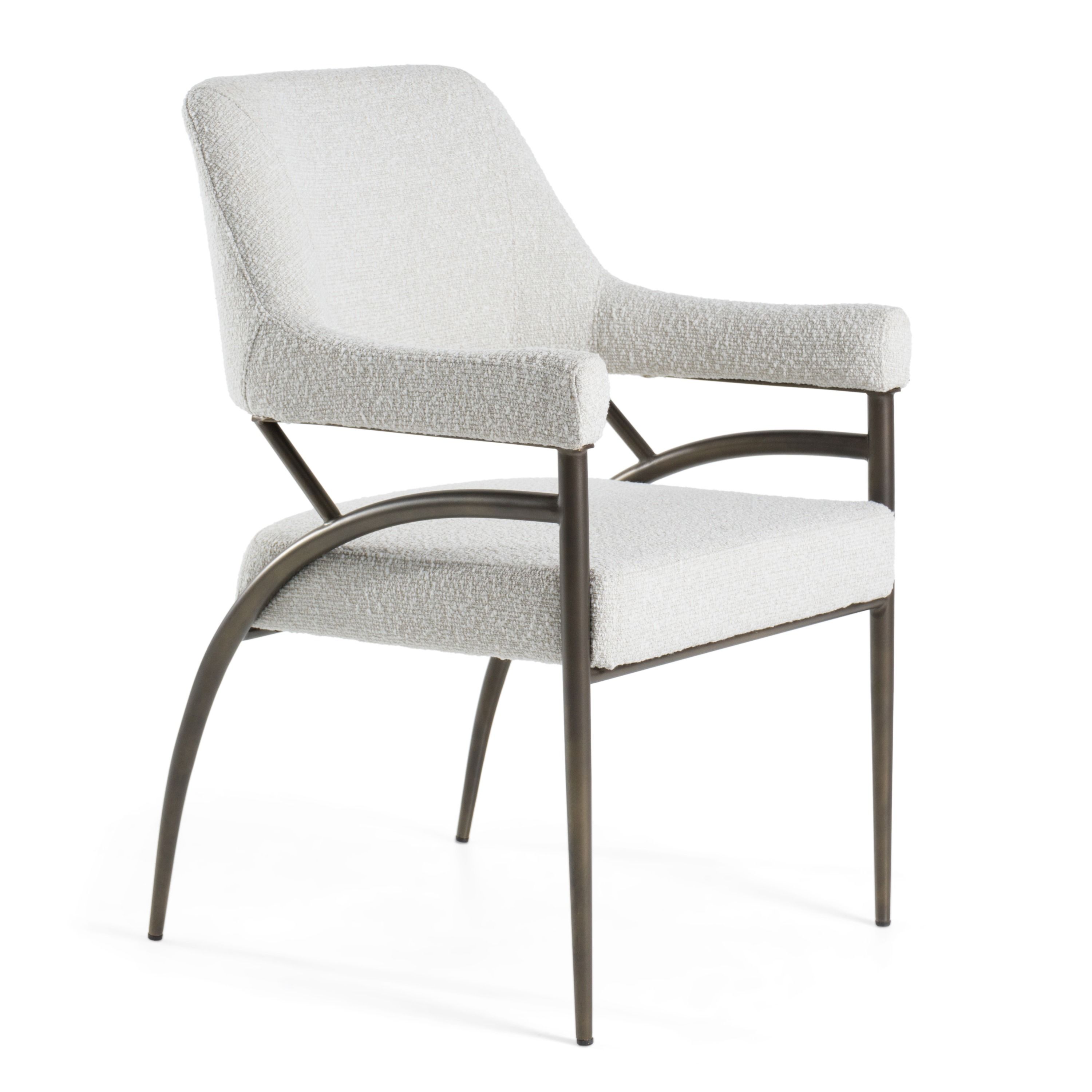Modrest Betty - Modern Off-White Fabric + Bronze Dining Chair