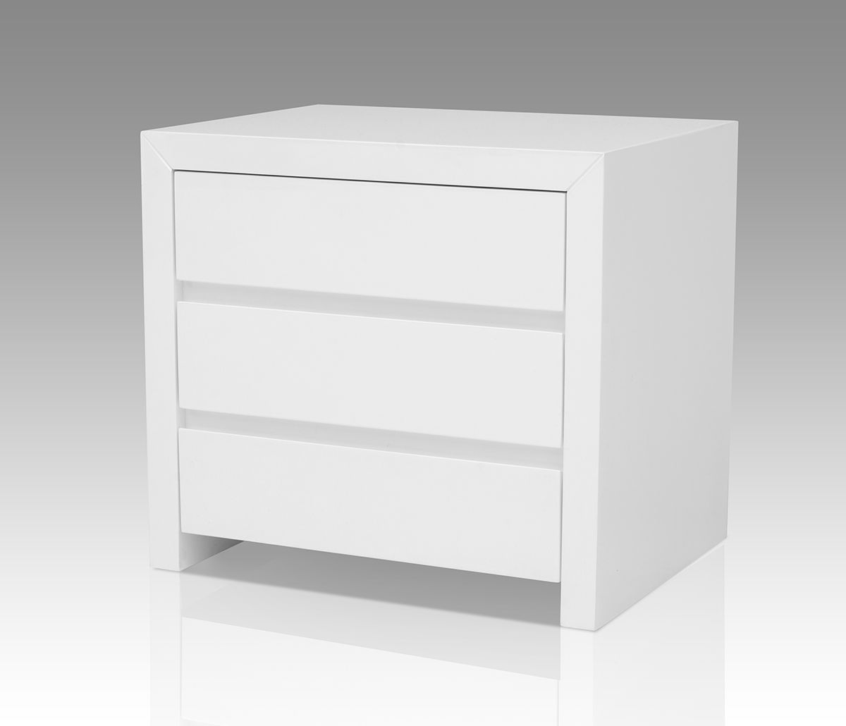 high gloss white bedside table