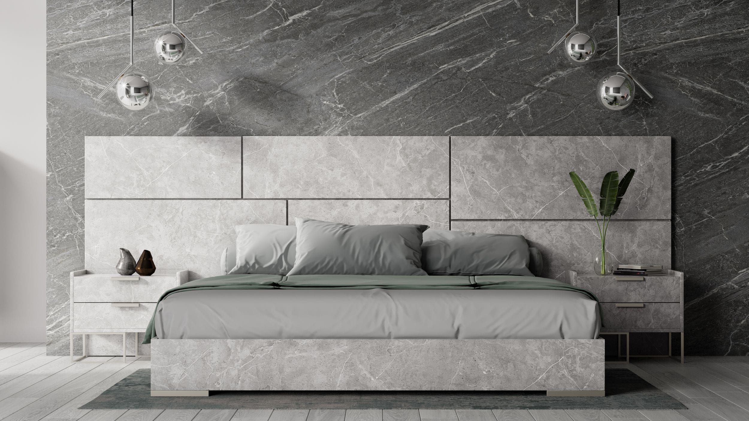 grey marble bedding
