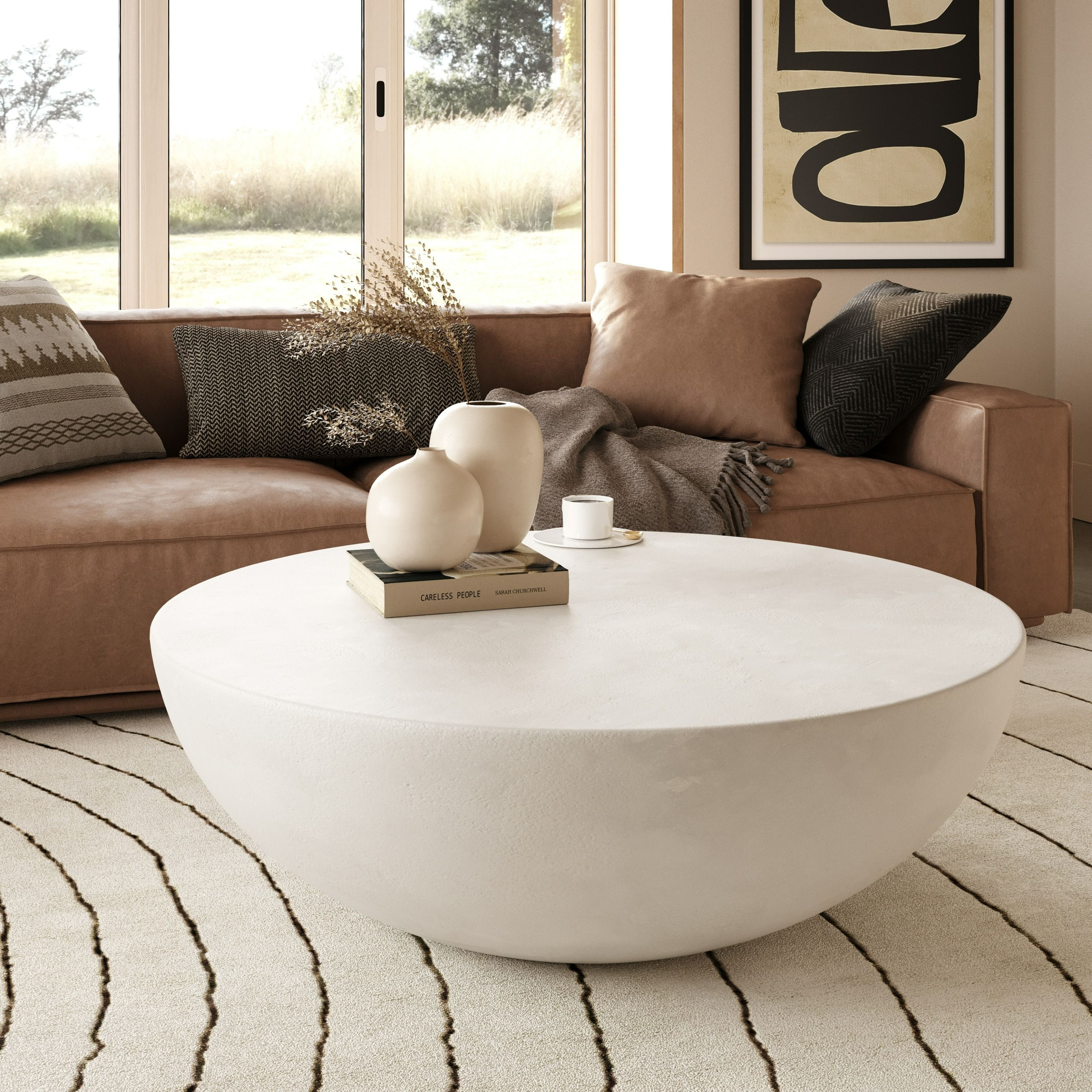white circle table