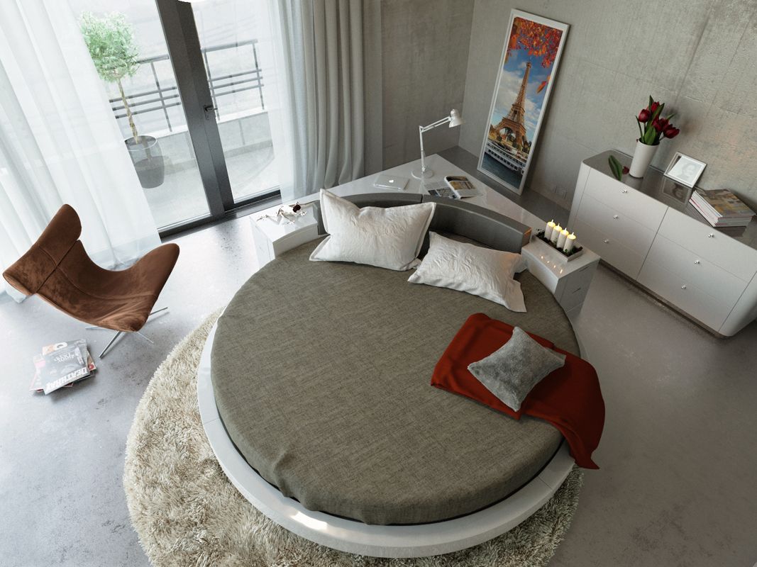 Contemporary Round Beds Soft Round Bed Frame: Stylish Comfort For Your
