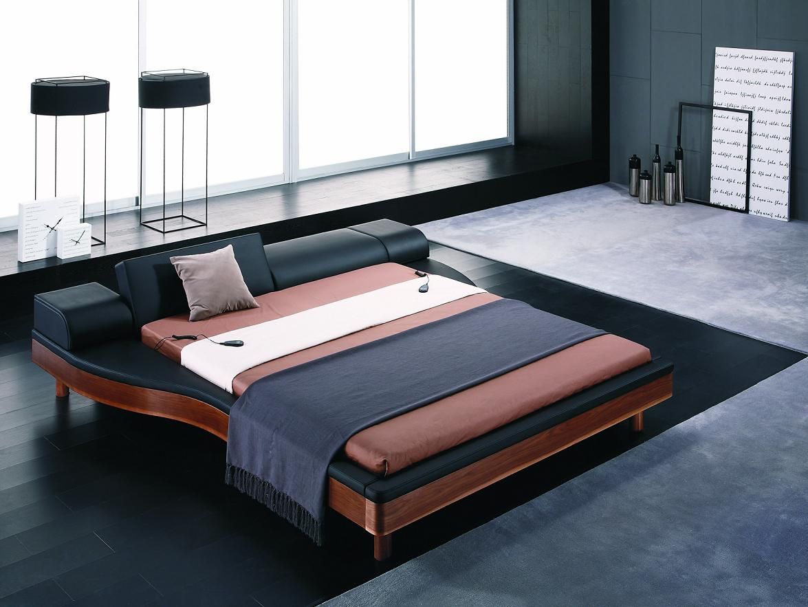 Portofino Adjustable Leatherette Bed with built-in Nightstands - Modern ...