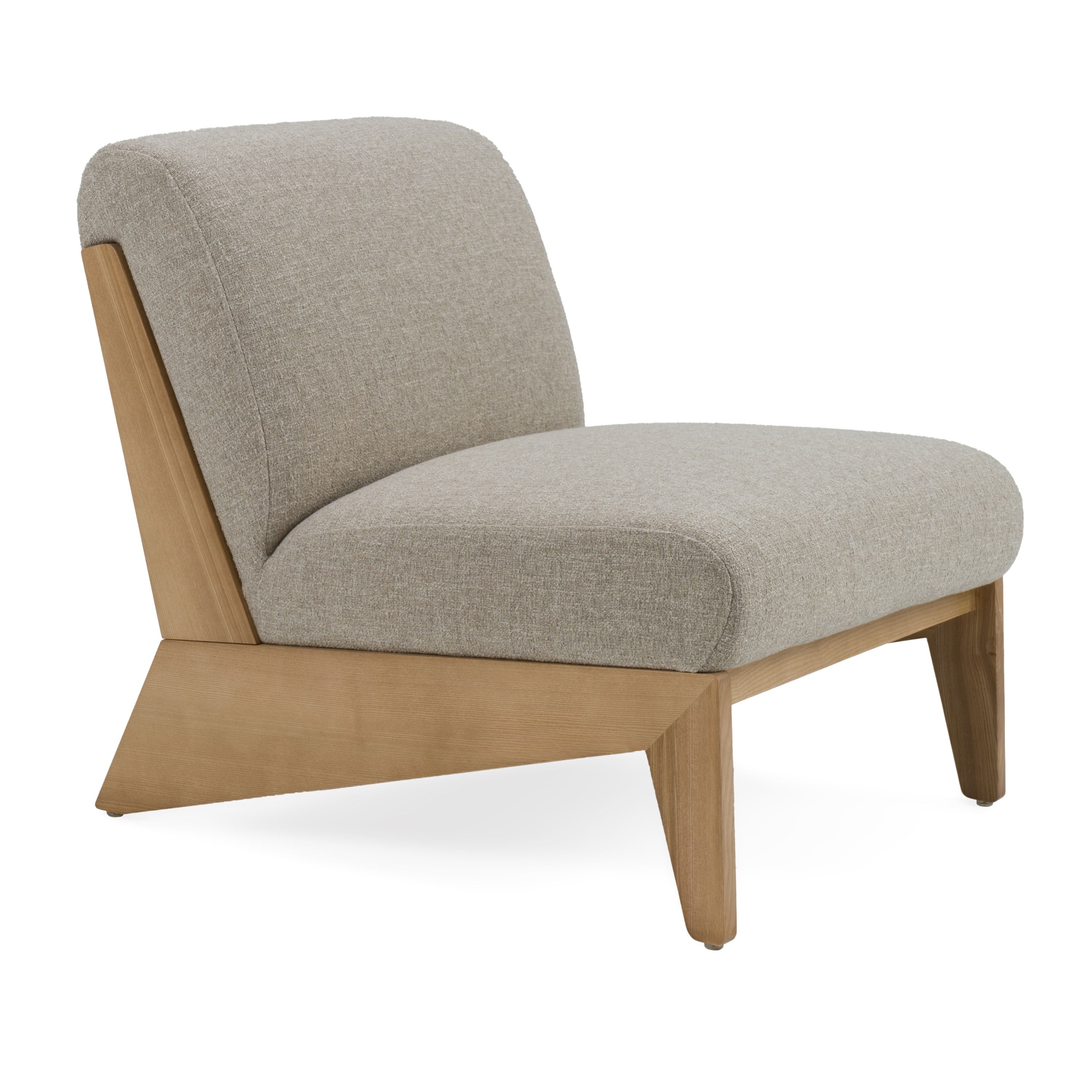 Divani Casa Vance - Modern Sand Fabric + Wood Accent Chair