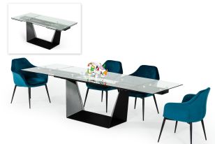 Modrest Scott - Modern Extendable Glass Dining Table