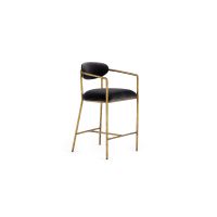 Modrest Baird - Modern Grey Velvet + Brass Counter Chair