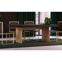 Modrest Perret - Large Glam Black Ash + Brushed Brass Dining Table