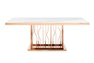 Modrest Dandy - Modern Golden & Glass Dining Table