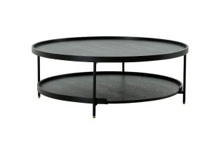 Modrest Randal Modern Round Black Metal Coffee Table