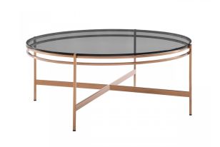 Modrest Gemini Modern White Terrazzo Concrete & Black Metal Coffee Table