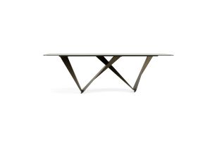 Modrest Dallas - Modern Brushed Stainless Steel Dining Table