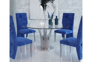 Paxton Modern Glass Rosegold Dining Table