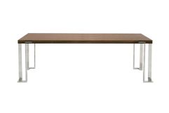 Modrest Heloise - Contemporary Walnut & Stainless Steel Nightstand