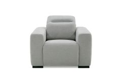Divani Casa Bode - Modern Grey Fabric Sofa with 2 Recliners