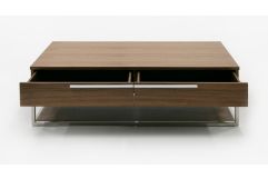 Modrest Heloise - Contemporary Walnut & Stainless Steel Nightstand