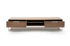 Modrest Heloise - Contemporary Walnut & Stainless Steel Nightstand