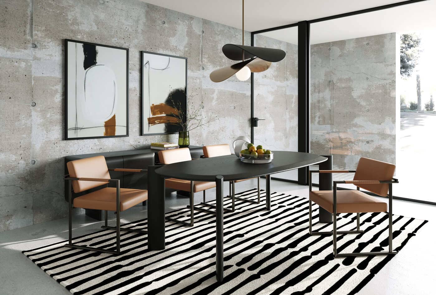 Modrest Steven - Modern Black Oval Dining Table