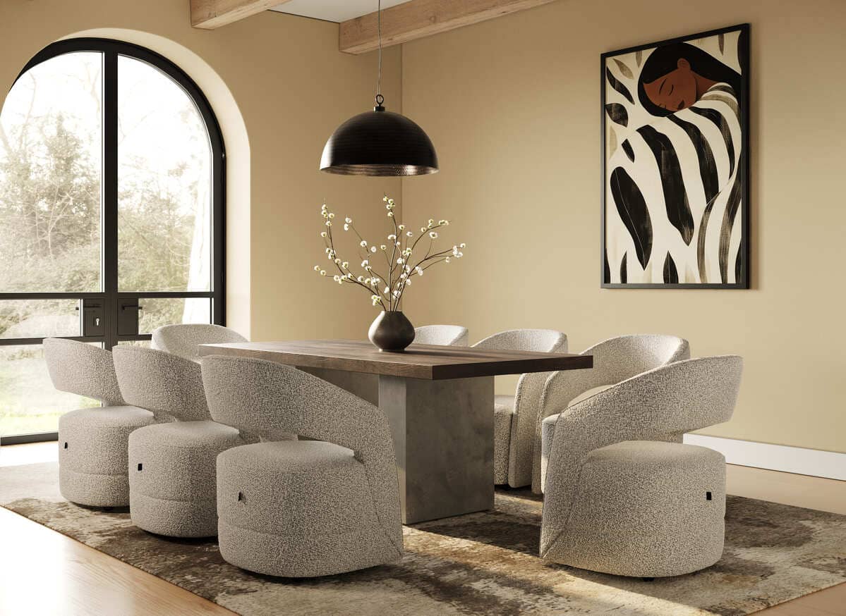 Renzo Modern Oak & Concrete 79 Dining Table